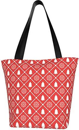 AOOEDM Motif de No&euml;l sac fourre-tout r&eacute;utilisable femmes sac &agrave; main d&eacute;contract&eacute; sacs &agrave; bandouli&egrave;re pour faire les courses &eacute;picerie voyage &agrave; lext&eacute;rieur