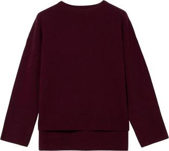 Oltre Femme, Pulls, Violet, Taille: 42/44 FR Pull Ras du Cou en Pure Laine