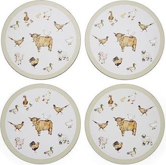 Cooksmart 4 Stück Tischsets | Platzsets für Tisch mit britischen Designs | Tischsets für alle Arten von Küchen - Buttercup Farm