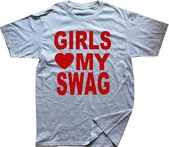 Keephen Girls Love My Swag Things T-Shirt Dr&ocirc;le Lettre Impression 3D Manches Courtes Col Rond Casual Tee Shirts Tops pour Femmes Hommes