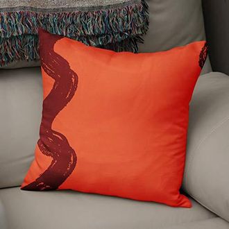 Bonamaison Le Jardin du Lin Kissen Zierkissenbezug Kissenbezug, Orange & Bordeaux Dekoration, Weich Bequem, Für Zuhause Autos Büro Sofa Wohnzimmer Couch Schlafzi