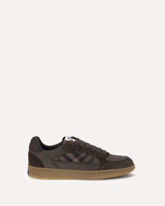 Burberry Terrace Check leather and suede Sneakers Male 43