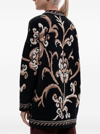 Etro Paisley Jacquard Wool Cardigan - Black