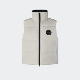 Canada Goose Kurze Grandview Weste mit Black Disc (Weiblich, Northstar White, S)