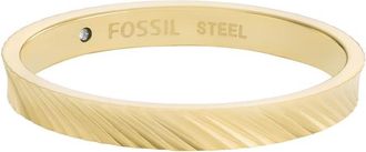 Fossil Damen-Edelstahlband Ringe, 5, Senfgold