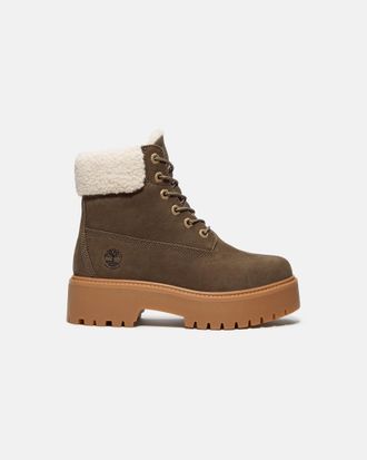 Timberland Wasserdichter Stone Street Boot mit Plateausohle und warmem Futter f&uuml;r Damen in Dunkelbraun, Damen, Braun, Gr&ouml;&szlig;e