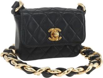 Chanel Sac Mini en Cuir Pre-owned - Femme - Pre-owned - Noir - Taille: ONE Size