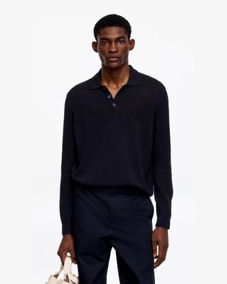 Arket Poloshirt Aus Leinenmischung -Blau