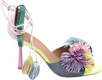 Kurt Geiger Femme, Chaussures, Multicolore, Taille: 40 EU Sandale &agrave; Pompons et Lani&egrave;res &agrave; Nouer