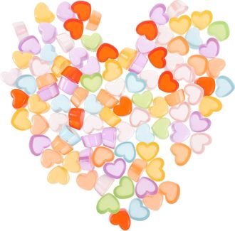 DOITOOL 100 Stück Teiliges Farbenfrohes Harz-Herz-Charms Miniatur Herz-Dekorationen für DIY Bastelprojekte Bunte Vasenfüllung und Tischdeko für Hochzeiten Par