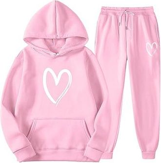 Generic Costume de Jogging pour Femme, Sweat &agrave; Capuche, Pantalon de surv&ecirc;tement, Haut &agrave; Manches Longues, Pantalon Grande Taille avec Poches, Ensemble 2 pi&egrave;ces