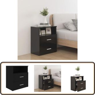 vidaXL Table de chevet Noir 50x32x60 cm - Table De Chevet - Meuble De Chambre - Table Nuit - Table Latérale - Design Moderne