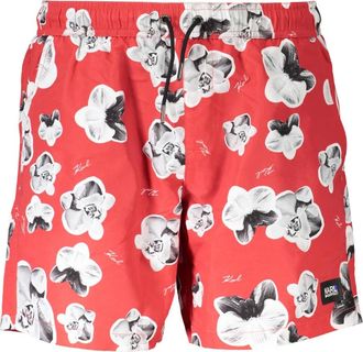 Karl Lagerfeld Homme, Maillots de bain, Rouge, Taille: M Mid-length Swim Boxer