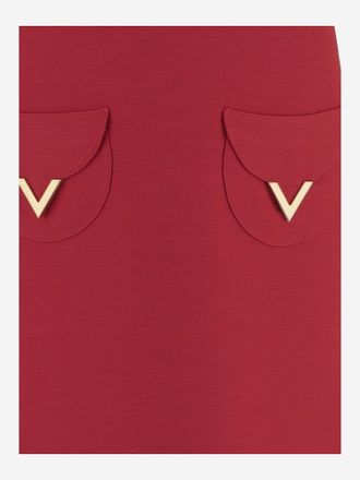 Valentino Womens Wool And Silk Dress Red Virgin