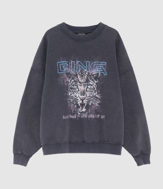 Anine Bing Sweatshirt Miles Leo Muse Washed Black