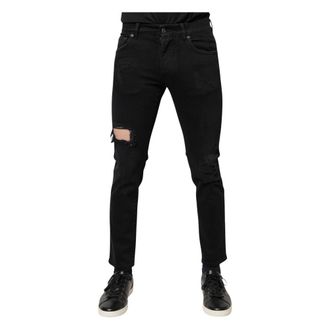 Dolce & Gabbana Zerrissene Skinny Jeans aus Denim - - Jeans - Herren - Schwarzk - S