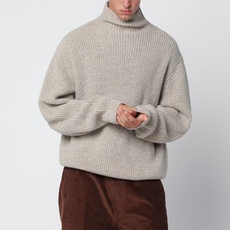 Christophe Lemaire Beigefarbener Rollkragenpullover aus Yak- und Alpakawolle