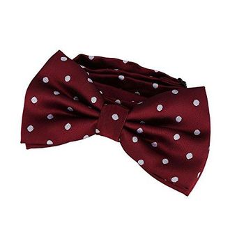 DonDon Noeud papillon à pois pour hommes pourpre avec crochet - déjà lié et réglable