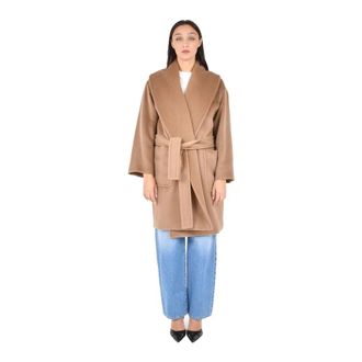 Max Mara Alpaka- und Schurwollmantel - - Coats - Damen - Beige - L
