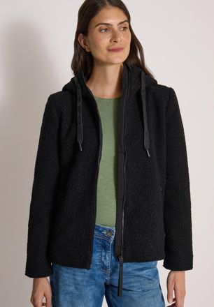 Cecil Fellimitatjacke CECIL, Damen, Gr. XXL (46), schwarz, Pl&uuml;sch, Oberstoff: 100% Polyester. Futter: 100% Polyester, unifarben, comfort fit normal, ohne Au