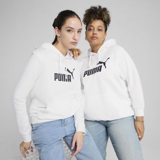 Puma Hoodie &agrave; logo N&deg; 1 ESS Femme, V&ecirc;tements, Blanc, XL