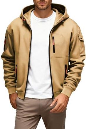 Generic Lightweigh Sweat &agrave; capuche uni pour homme 2026 Printemps Automne et Hiver D&eacute;contract&eacute; Manches longues Bouton Manches Longues Sweat &agrave; capuche V&ecirc;tements