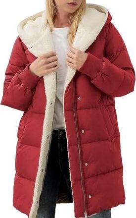 Generic Manteaux dhiver pour femmes UK - Doudoune doubl&eacute;e en polaire - Veste matelass&eacute;e &agrave; capuche - Manteau trench - Vestes matelass&eacute;es pour dames - V&ecirc;tements