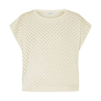 Philosophy di Lorenzo Serafini Femme, Tops, Beige, Taille: 38 FR T-shirt court avec strass
