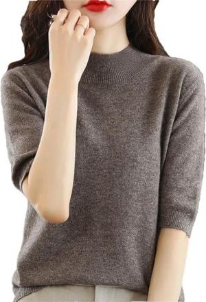 Generic Pull en Cachemire D&eacute;t&eacute; Femmes Pulls &Agrave; Manches Courtes Solides Pulls Tricot&eacute;s