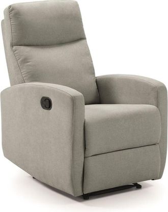 PEGANE Fauteuil relax manuel en tissu waterproof couleur Gris perle - Longueur 66 x Profondeur 88 x Hauteur 103 cm