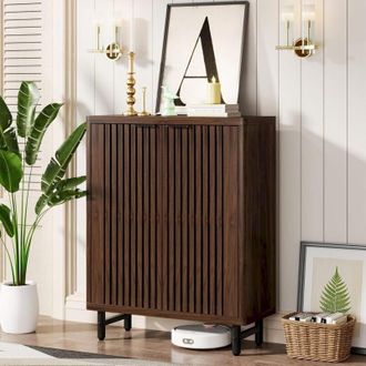 Tribesigns Tribesigns - 6-Tier Retro Schuhschrank f&uuml;r Schlafzimmer Flur Wohnzimmer, 24 Paar Schuhe Lagerung mit T&uuml;ren, verstellbare Regale