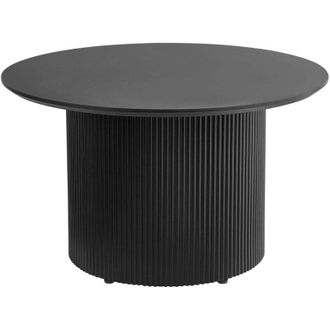 Beliani Table Basse Moderne Base en M&eacute;tal &oslash; 50 cm Plateau en MDF Noir Leona