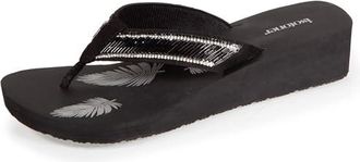 Isotoner Tongs femme à talon de 4 cm, confortables et légères, 40 EU, noir