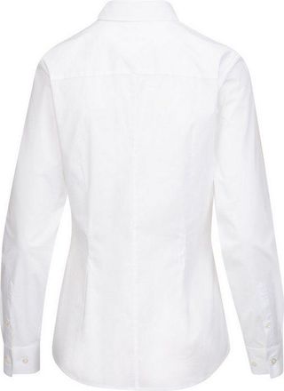 Seidensticker Langarmbluse Seidensticker CITY-BLUSE Damen Bluse Langarm Kent Slim-Fit Wei&szlig;