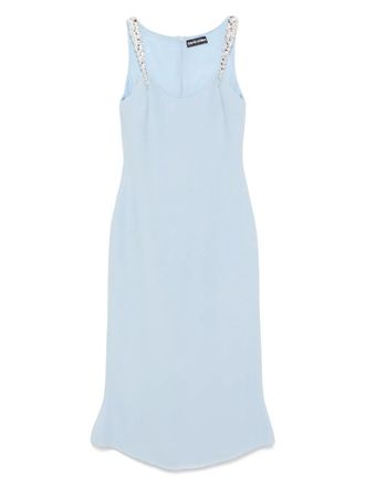 DAVID KOMA robe à ornements en cristal brodés - Bleu