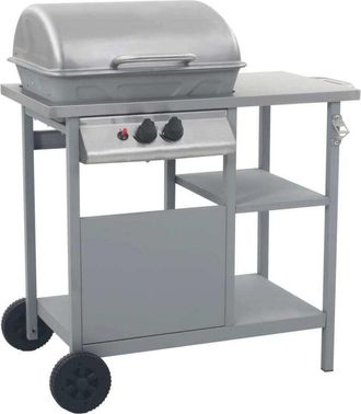 vidaXL Vidaxl - Barbecue &agrave; gaz avec tablette &agrave; 3 couches Noir et argent&eacute;