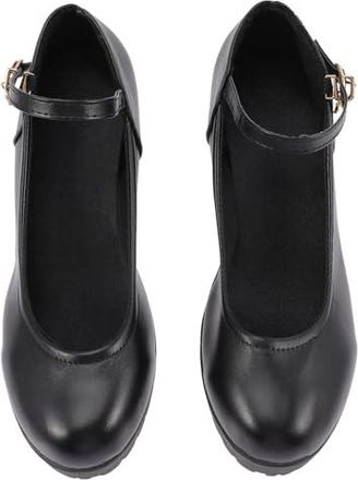 Soimiss Chaussures &agrave; Talons Hauts Femme Escarpins &agrave; Bout Rond Semelle Antid&eacute;rapante Doublure Douce Confortables pour Bureau et Sorties 1 Paire Similicuir Noir