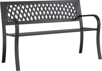 vidaXL Gartenbank Schwarz 120 cm Stahl vidaXL