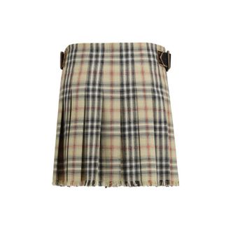 Burberry Womens Multicolor Wool Oves Aries Mini Skirt