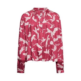 Silvian Heach Bedruckte Bluse mit gerafftem Kragen - - Blouses & Shirts - Damen - Mehrfarbig - XS