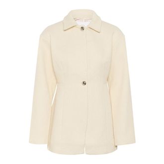 Karen by Simonsen Elegante Jacke mit Hemdkragen - - Jackets - Damen - Wei&szlig; - M