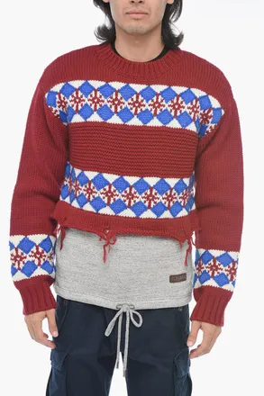 Dsquared2 Hybrid Canadian Pullover aus Jacquard mit Distressed-Detail Dsquared2