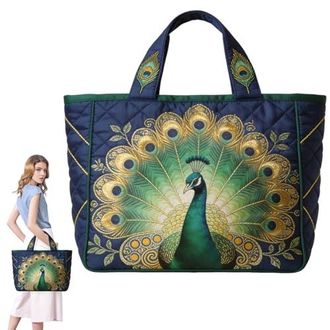 Generic Sac fourre-tout matelass&eacute;, sac &agrave; bandouli&egrave;re en coton matelass&eacute; floral, sac &agrave; main pour femme, sac &agrave; main rembourr&eacute; doux, grande capacit&eacute;, sac fourre-