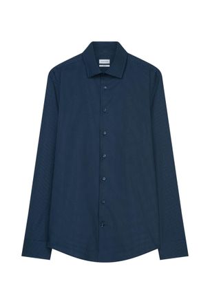 Seidensticker Herren Business-Hemd - Extra Slim Fit - Bügelfrei - Kent-Kragen - Langarm - Print - 100% Baumwolle, Dunkelblau, 37 EU