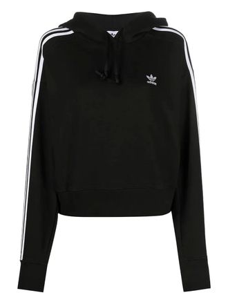 adidas logo-embroidered hoodie - Noir