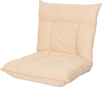 Mendler Bodensessel HWC-N44, Relaxsessel Bodenkissen Bodensofa Klappsessel 6 Relaxpositionen, stabiles Gestell Samt - beige
