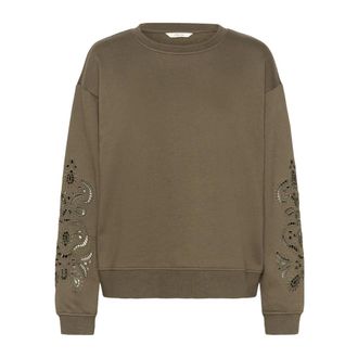 Cream Femme, Sweatshirts et sweats à capuche, Vert, Taille: 38 FR SweaT-shirt Brodé avec Col Rond