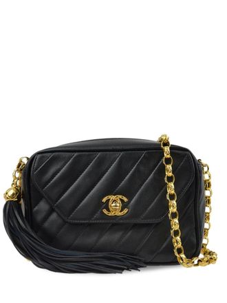 Chanel sac à bandoulière à logo CC Turn-lock (1992) - Noir