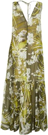 Max Mara Femme, Robes, Multicolore, Taille: 38 FR Acca V-Neck Maxi Dress