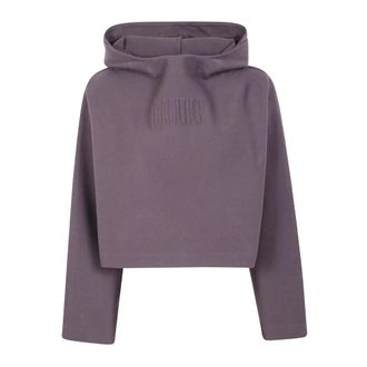 Jean Paul Gaultier Cropped Hoodie mit gepr&auml;gtem Logo - - Sweatshirts & Hoodies - Damen - Braun - XS